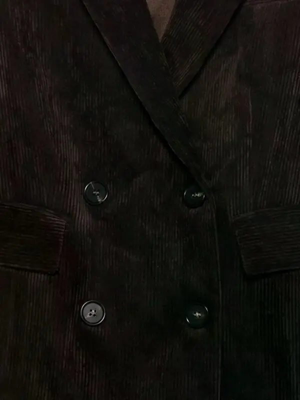 D.exterior Double-breasted Corduroy Blazer - Brown