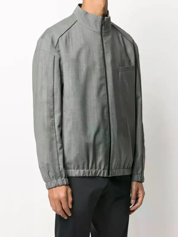 Hugo Virgin Wool Pinstripe Zip Jacket