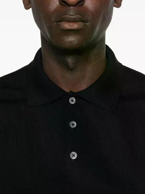 Corneliani Long-sleeve Polo Shirt - Black