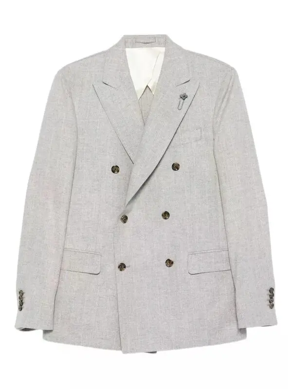 LARDINI Double-breasted Wool Suit - Grey