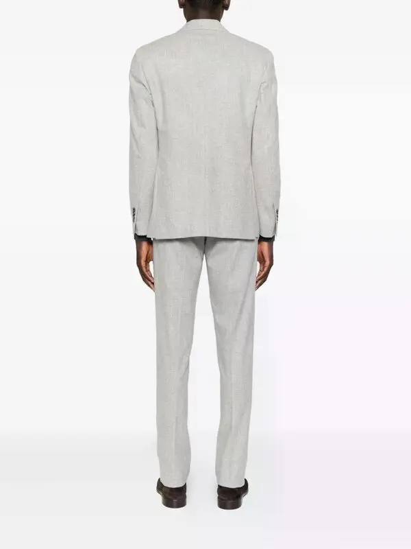 LARDINI Double-breasted Wool Suit - Grey