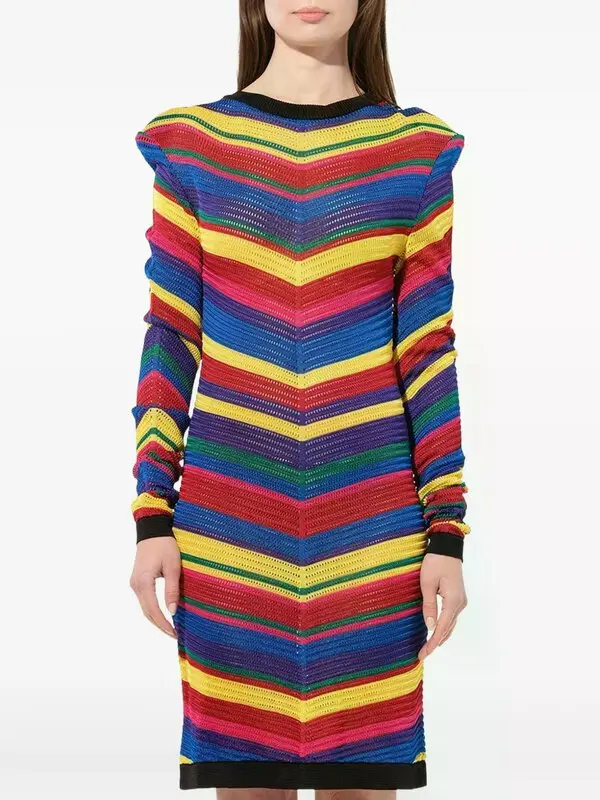 Balmain Chevron Knit Mini Dress