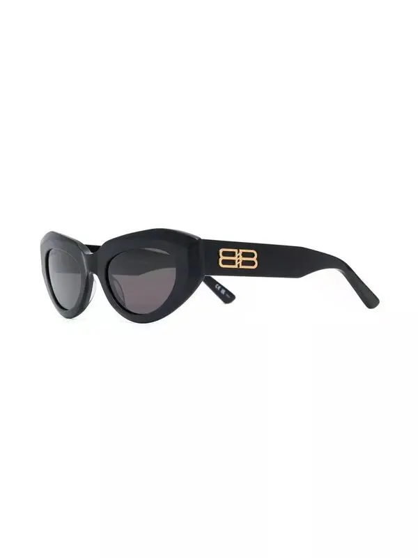 Balenciaga Oval-frame Sunglasses - Black