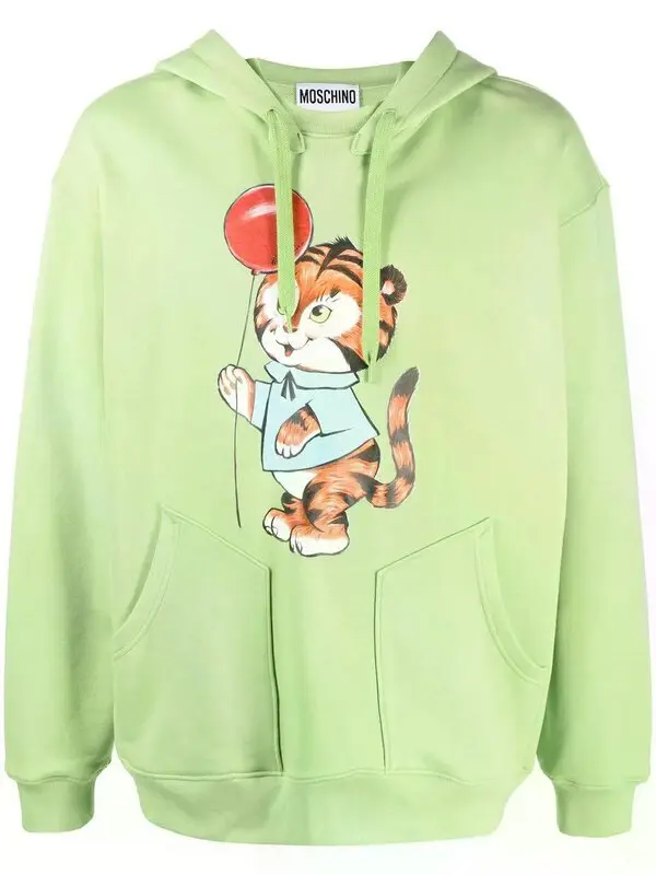 Moschino Graphic Print Hoodie - Green