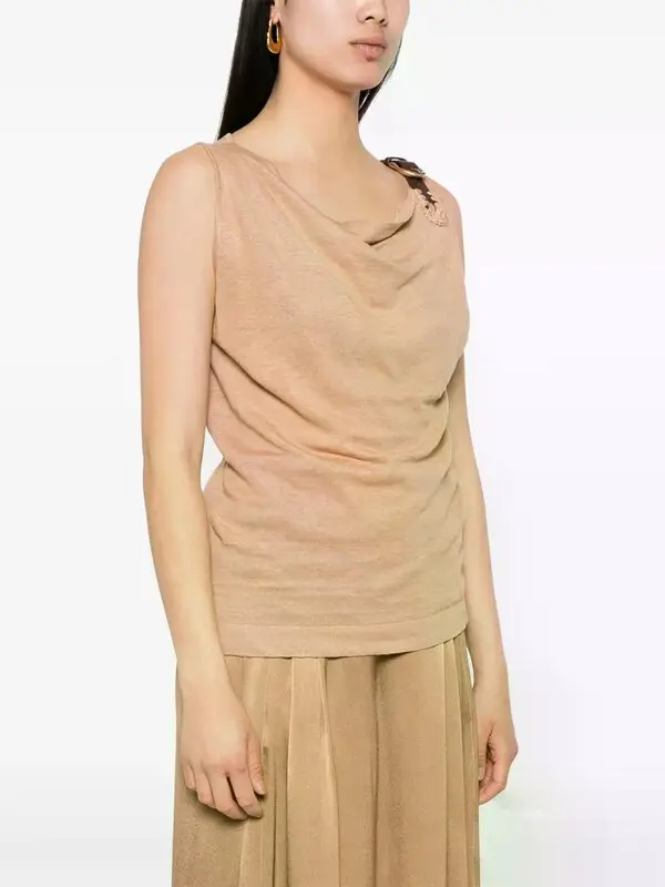 Alberta Ferretti Sleeveless Cowl Neck Tank Top