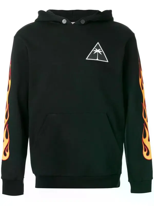 Palm Angels Flames Print Hoodie
