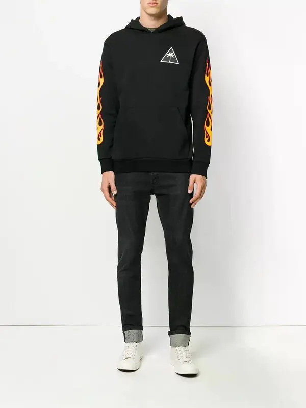 Palm Angels Flames Print Hoodie