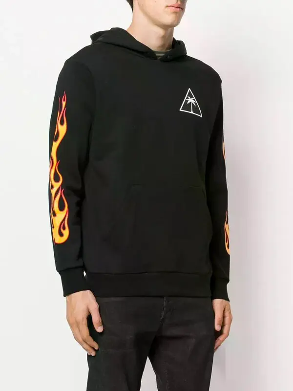Palm Angels Flames Print Hoodie
