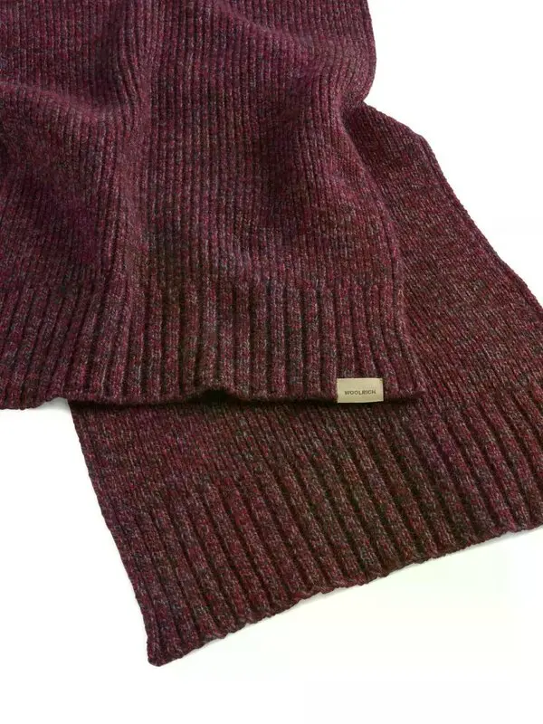 Woolrich Mouline Ribbed Wool Scarf - Red