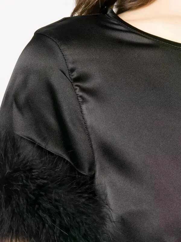 GILDA & PEARL Marabou-trimmed Blouse