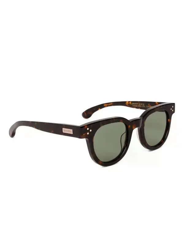 SPORTY & RICH Tortoiseshell Round Frame Sunglasses - Brown