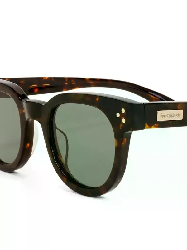 SPORTY & RICH Tortoiseshell Round Frame Sunglasses - Brown
