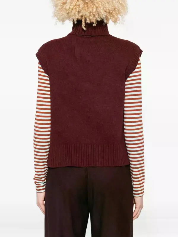 NIU Sleeveless Turtleneck Sweater - Red