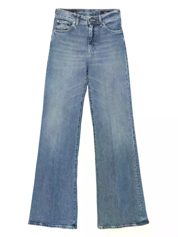 DONDUP Logo Patch Wide-leg Jeans - Blue