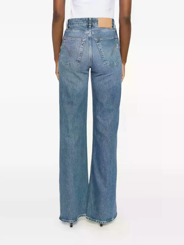 DONDUP Logo Patch Wide-leg Jeans