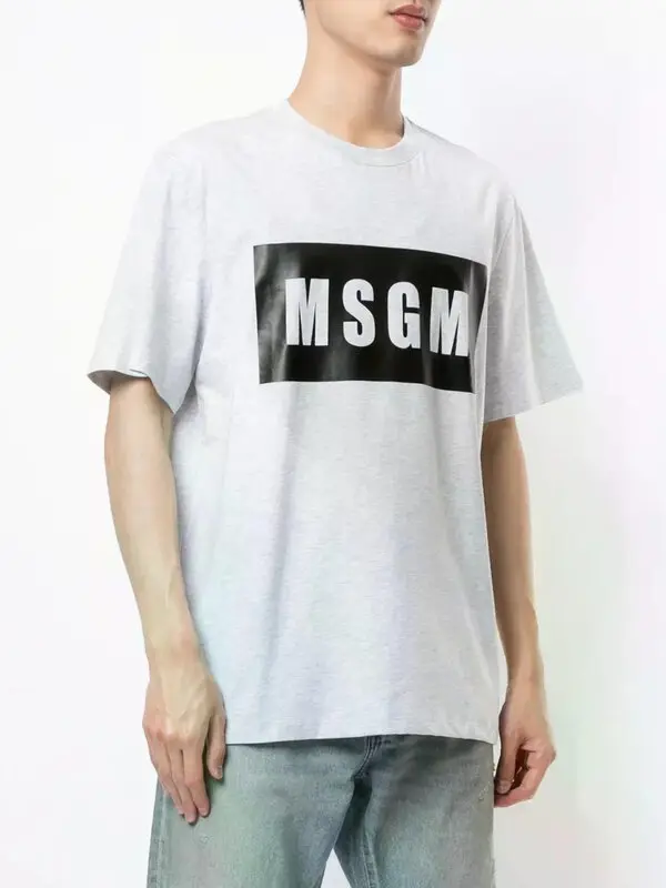 MSGM Logo Print T-shirt - Grey