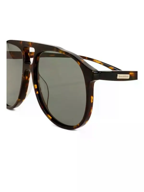 Sporty & Rich Tortoiseshell Aviator Sunglasses - Brown