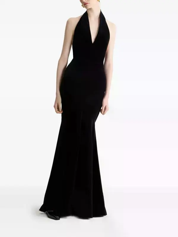 PATOU Halterneck Fishtail Maxi Dress