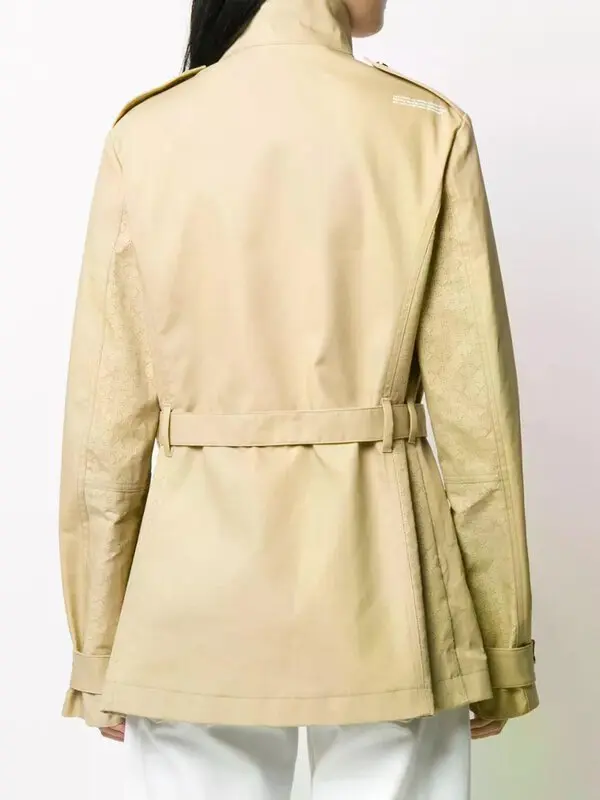 Off-White Perforated Short Trench Coat