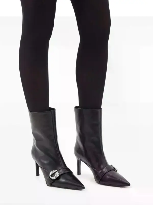 Coperni Buckle-fastening Pointed-toe Ankle Boots - Black