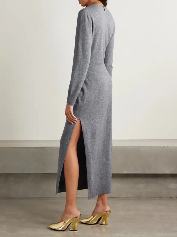 Givenchy Paneled Cashmere Midi Dress - Gray