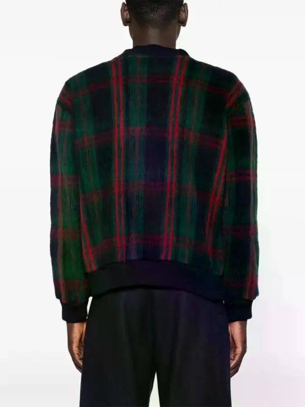 Aspesi Plaid Wool Cardigan