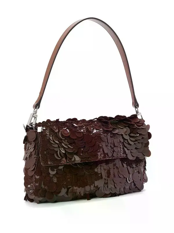 Staud Timmy Sequined Shoulder Bag - Brown
