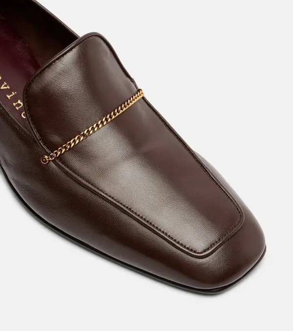 HERBERT LEVINE Fair And Square 30 Leather Loafer Pumps - Brown