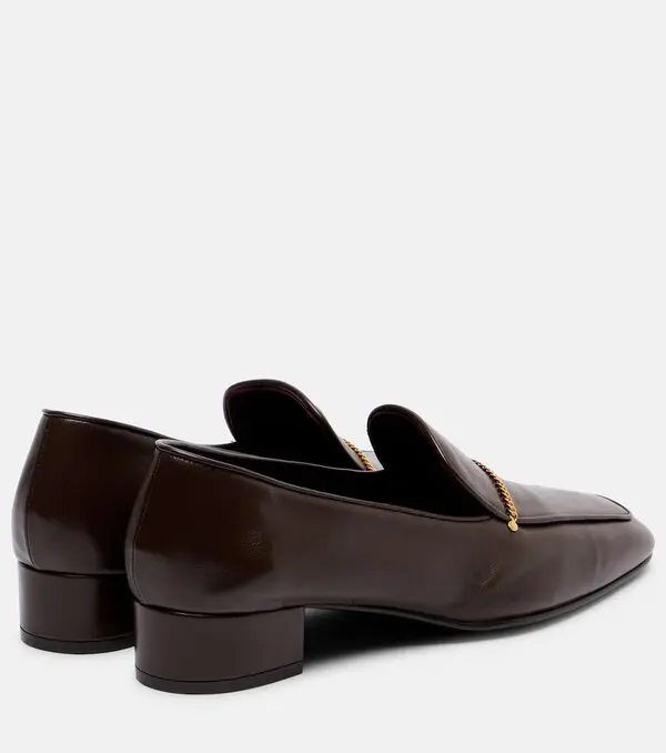 HERBERT LEVINE Fair And Square 30 Leather Loafer Pumps - Brown