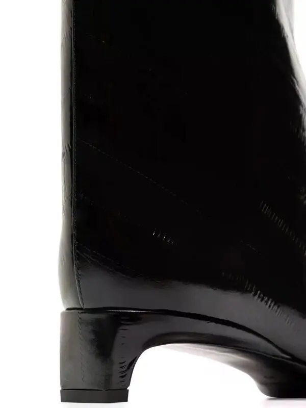 Loulou De Saison 35mm Eel-effect Leather Bevelled-toe Boots