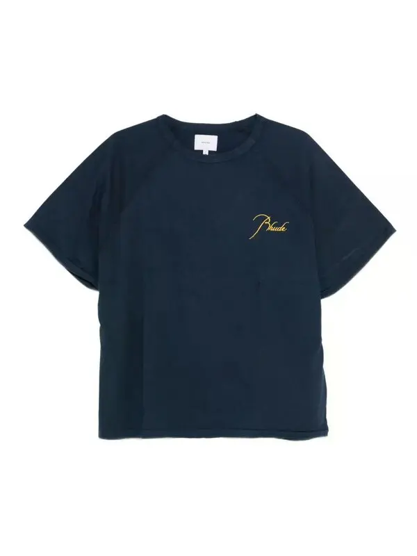 Rhude Embroidered Raglan-sleeve T-shirt - Blue