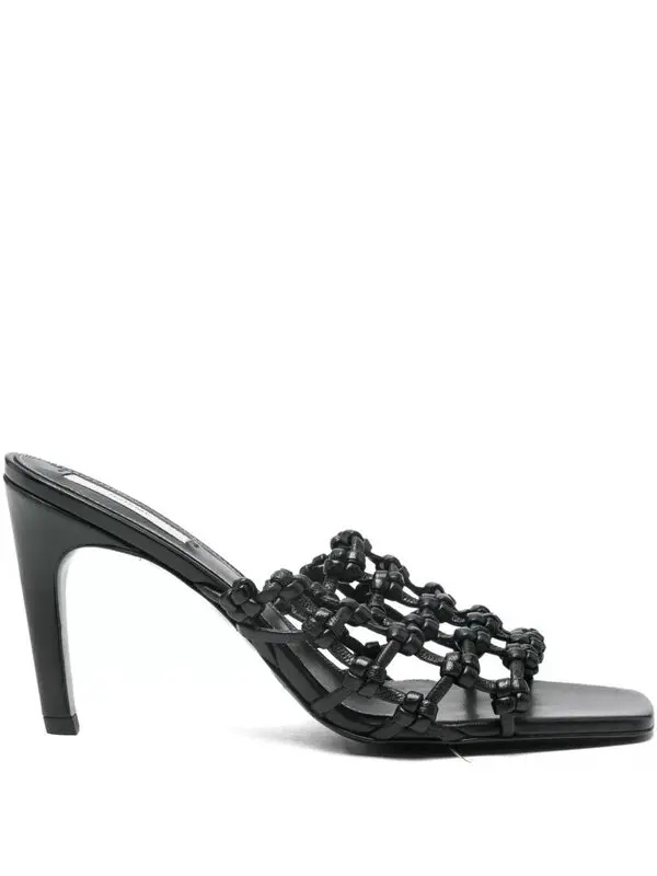 TOTEME 85mm Knotted Leather Sandals - Black