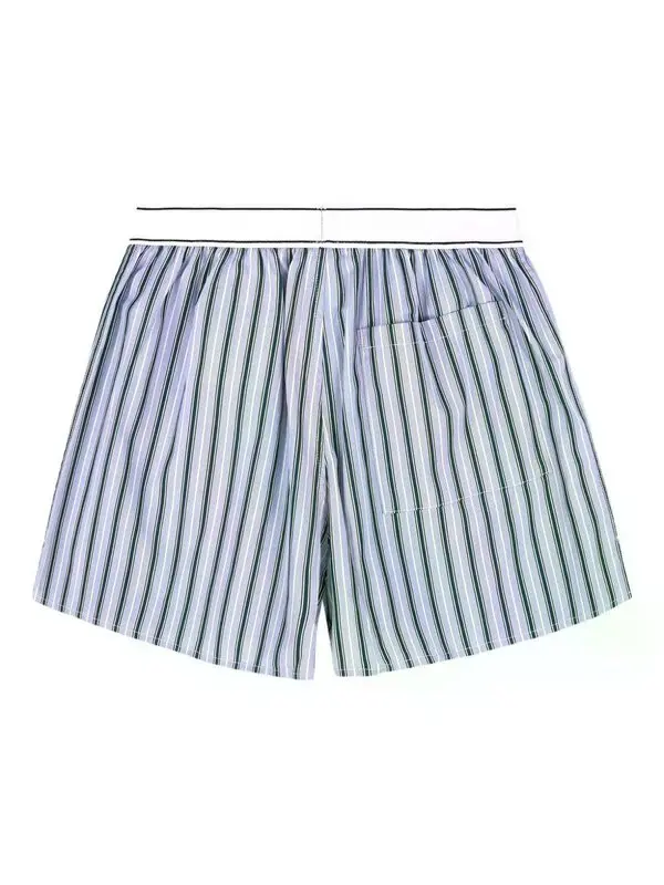 SPORTY & RICH Serif Striped Boxer Shorts - Blue
