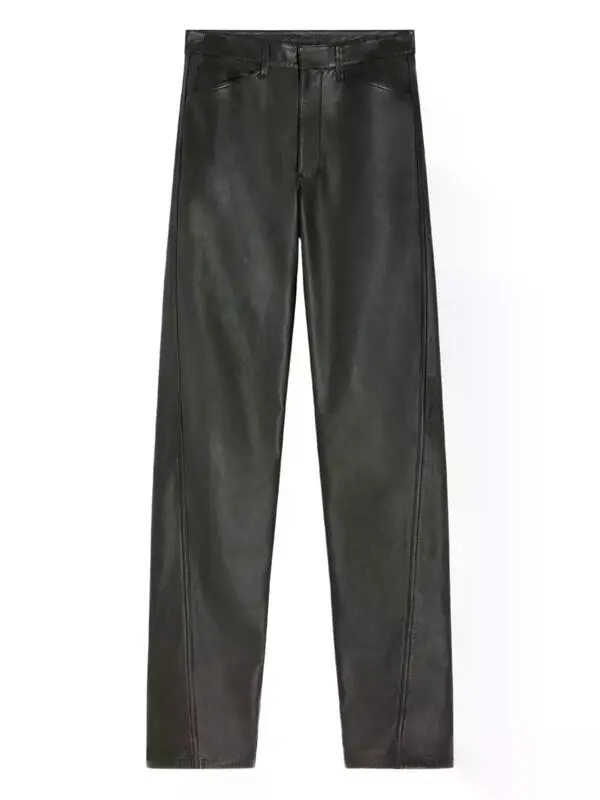 LEMAIRE Twisted Five-pocket Leather Trousers - Black
