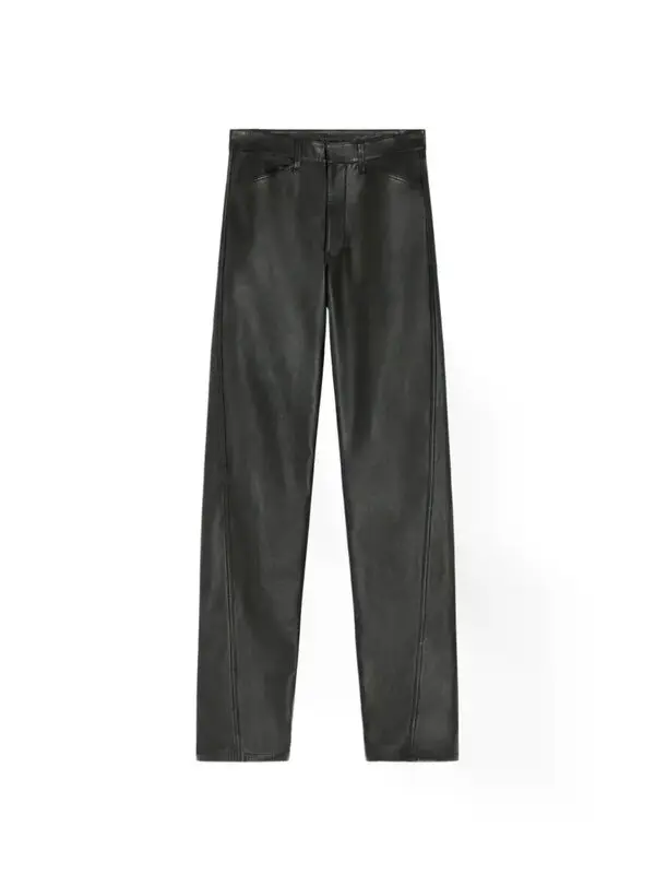 LEMAIRE Twisted Five-pocket Leather Trousers - Black