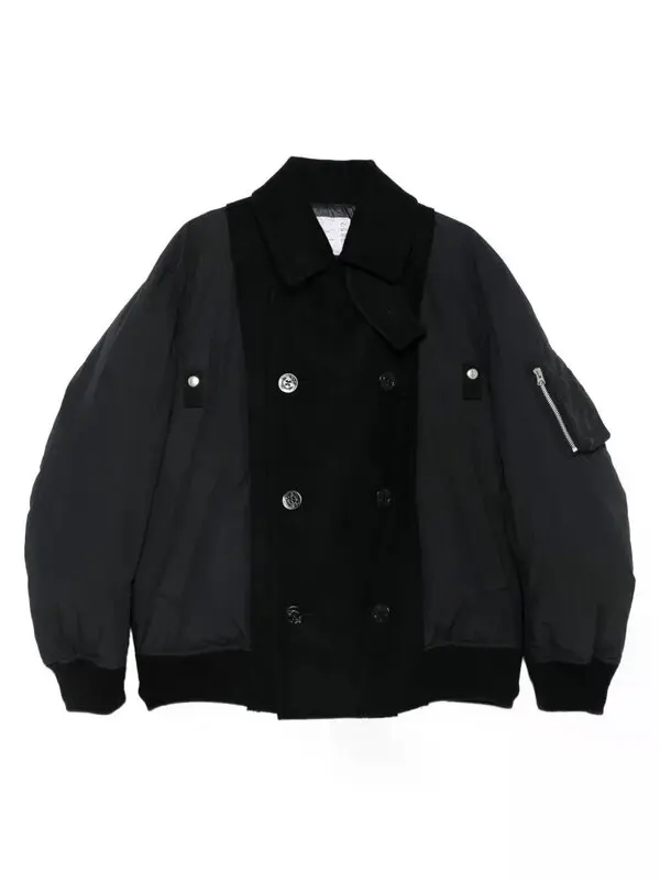 Sacai Double-breasted Wool Bomber Jacket