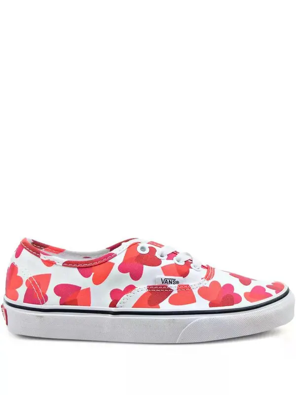 VANS Authentic Heart-print Lace-up Sneakers - White