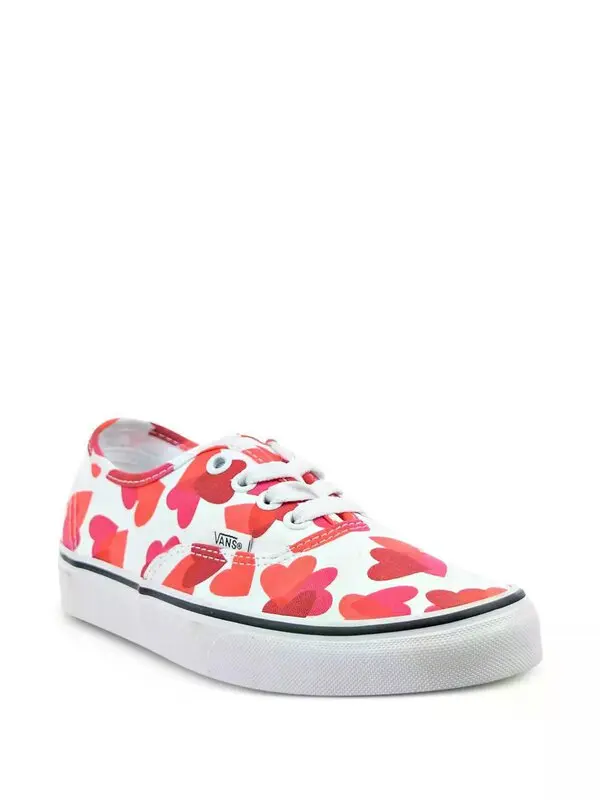 VANS Authentic Heart-print Lace-up Sneakers - White