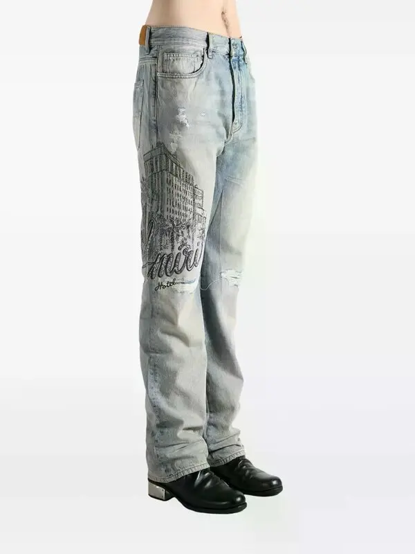 Amiri Crystal Hotel Jean Distressed Denim