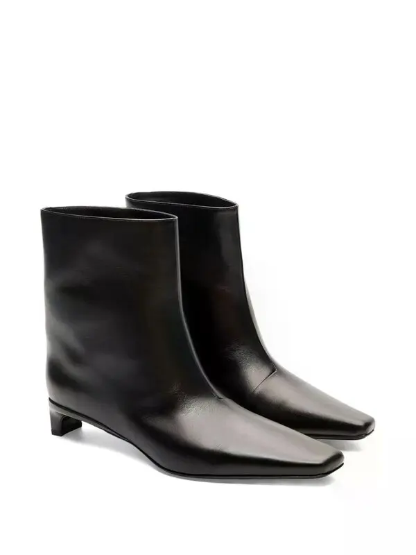 Loulou De Saison Celine Leather Ankle Boots - Black