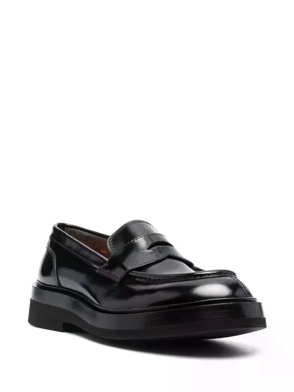 Santoni Patent-finish Leather Loafers