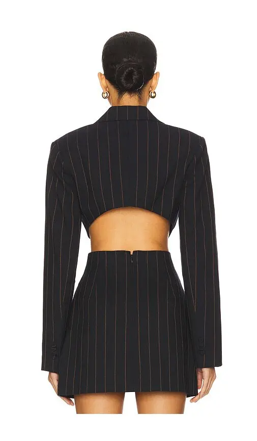 AKNVAS Anya Pin Stripe Cropped Blazer