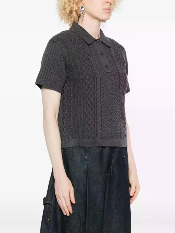 JW Anderson Cable Knit Polo Neck Top