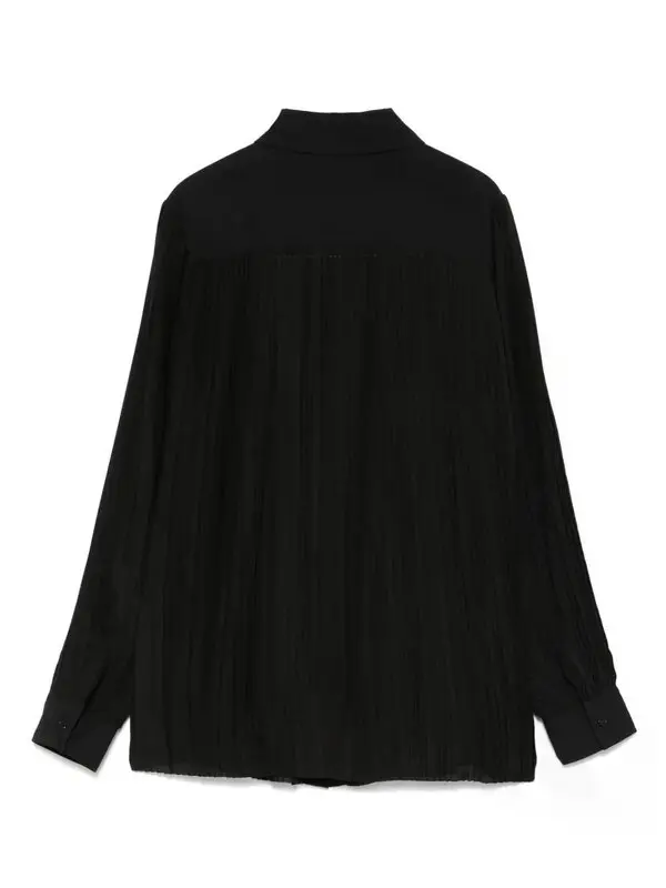 Hugo Pleated Shirt With Button Fastening And Cuffed Sleeves