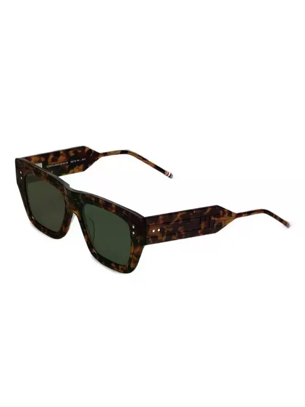Thom Browne Tortoiseshell Geometric-frame Sunglasses - Brown