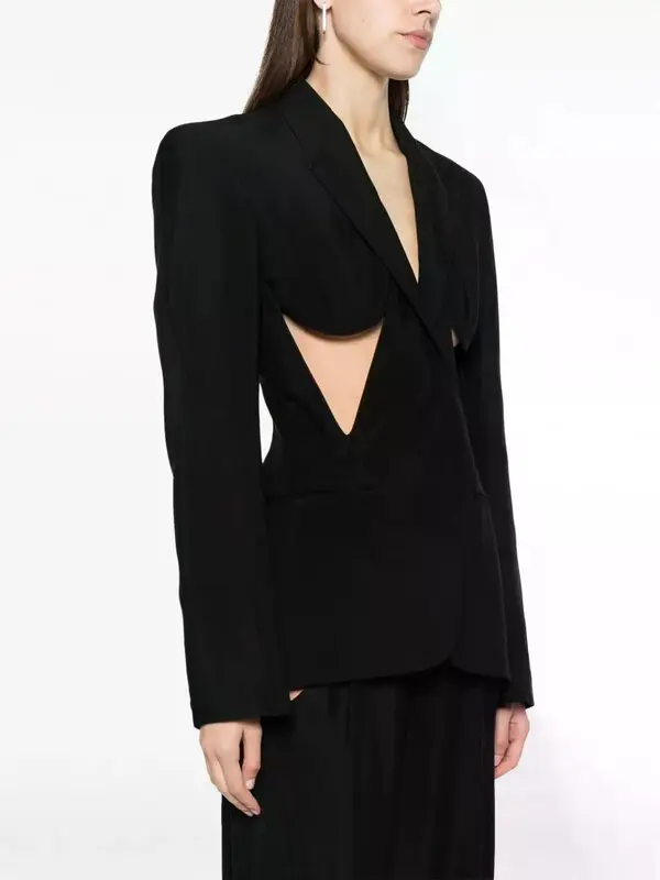 MUGLER Cut-out Structured Blazer