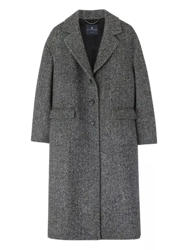 Ermanno Scervino Herringbone Belted Coat - Grey
