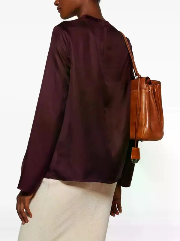 Loulou De Saison Draped Blouse With Brooch Detail - Red