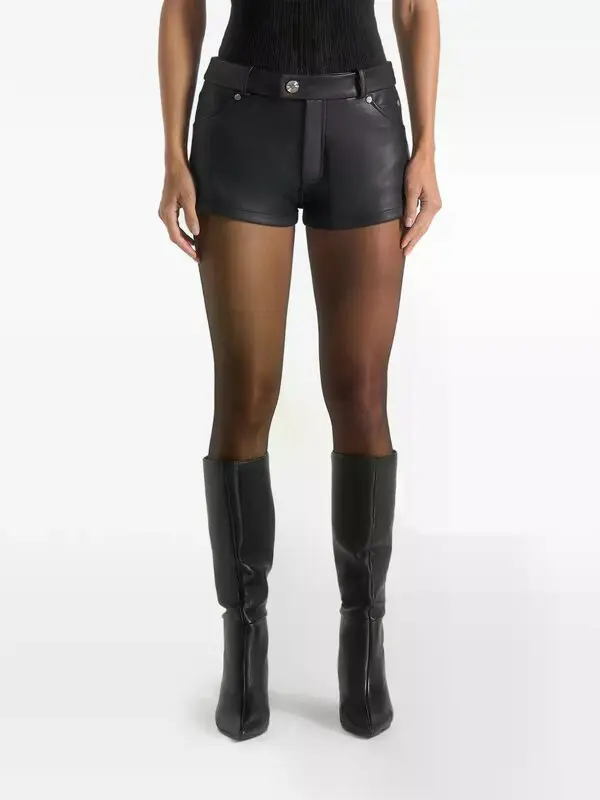 Manière De Voir Maniere De Voir Vegan Leather Mini Shorts - Black