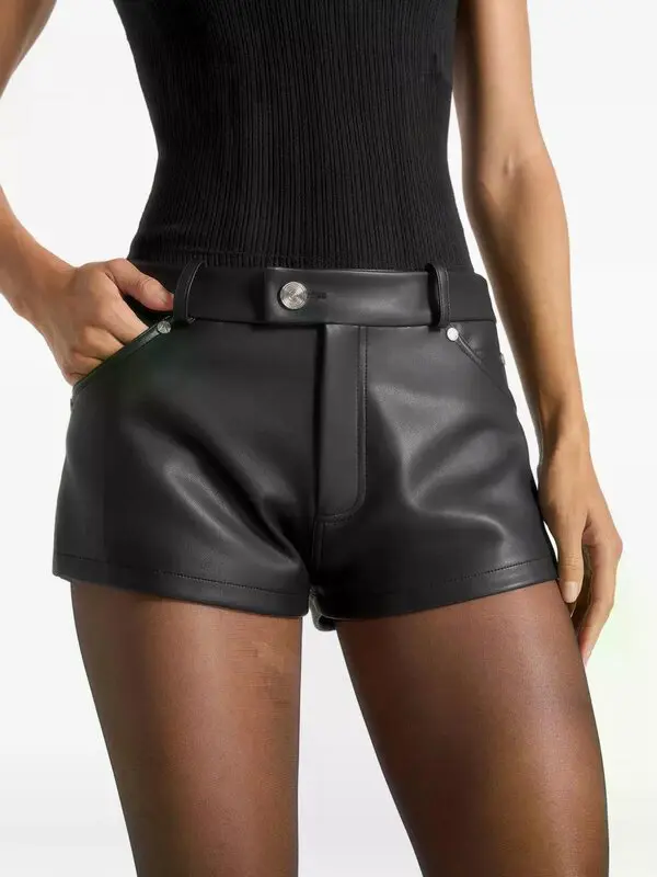 Manière De Voir Maniere De Voir Vegan Leather Mini Shorts - Black